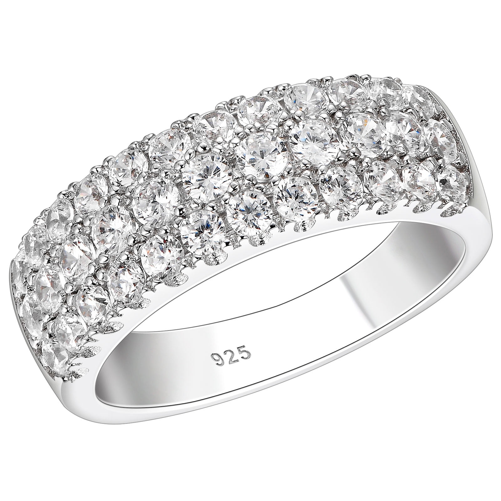 Customer reviews for SHELOVES Three Row Eternity Ring for Women Round ...