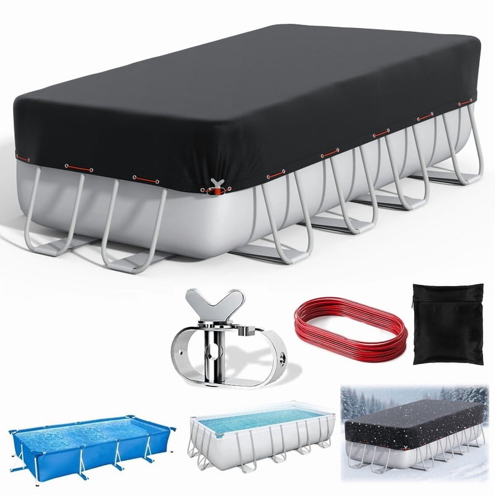 SHELTUSE 10x20FT Rectangular Pool Cover Oxford Rectangular Pool Solar Cover Above Ground with ...