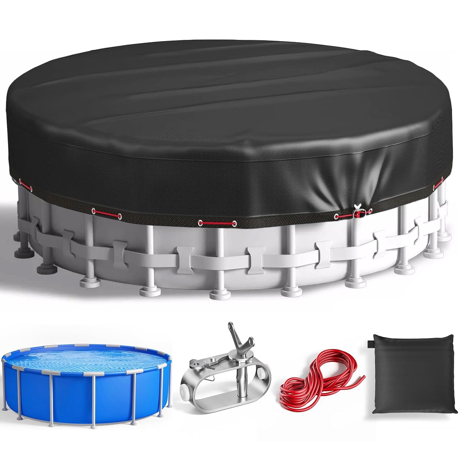 SHELTUSE 15 FT Round Pool Cover, Solar Pool Covers for Above Ground ...