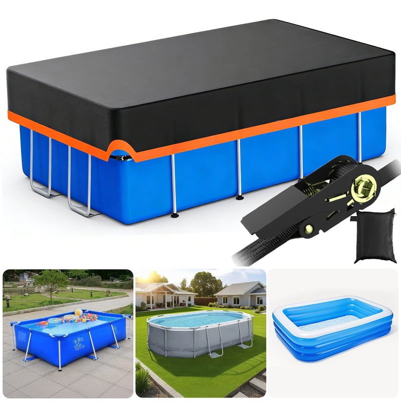 SHELTUSE 7X10FT Rectangular Pool Covers for Above Ground Pools, Heavy ...