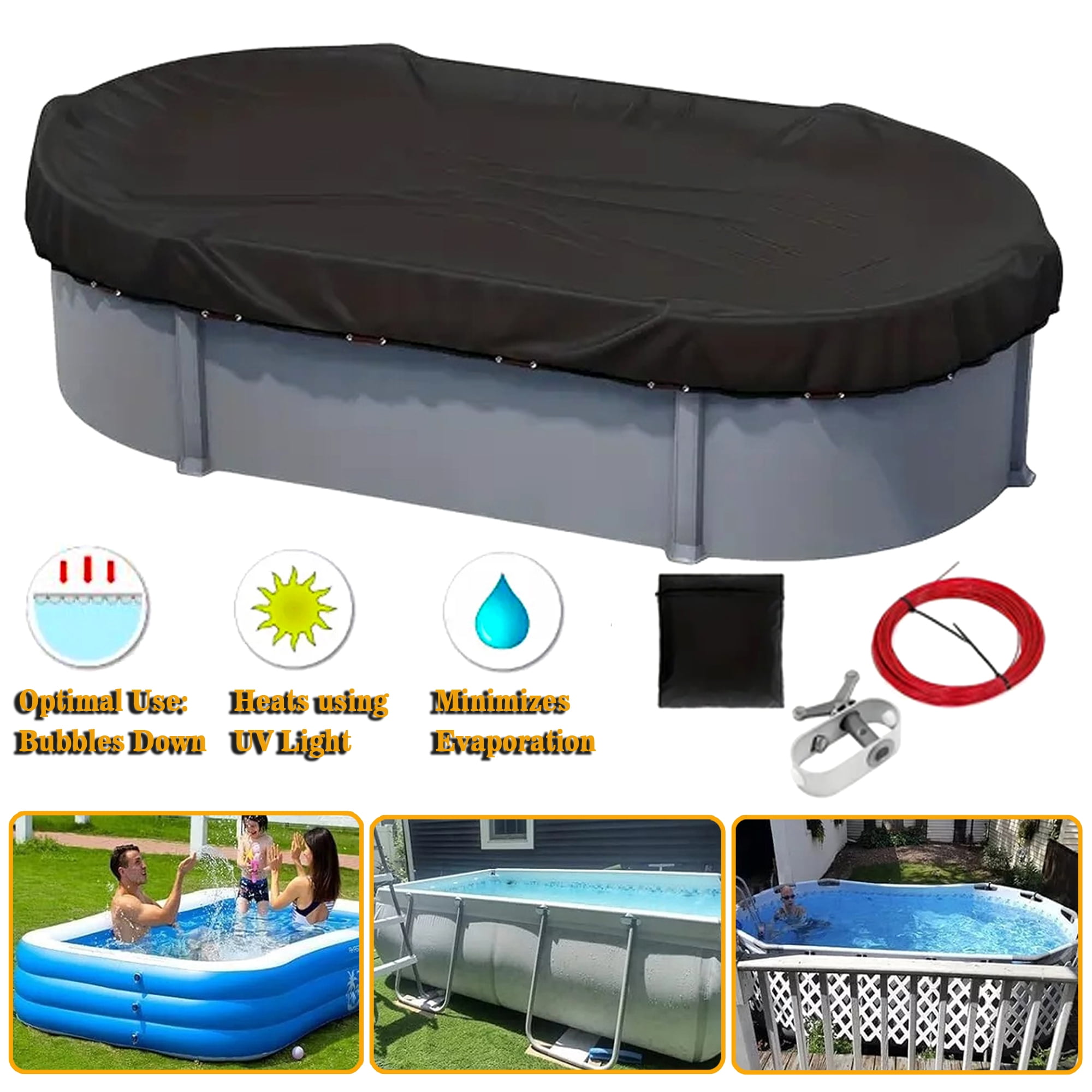 SHELTUSE 9x18 Ft Oval Pool Covers for Above Ground Pools, Oval Pool ...