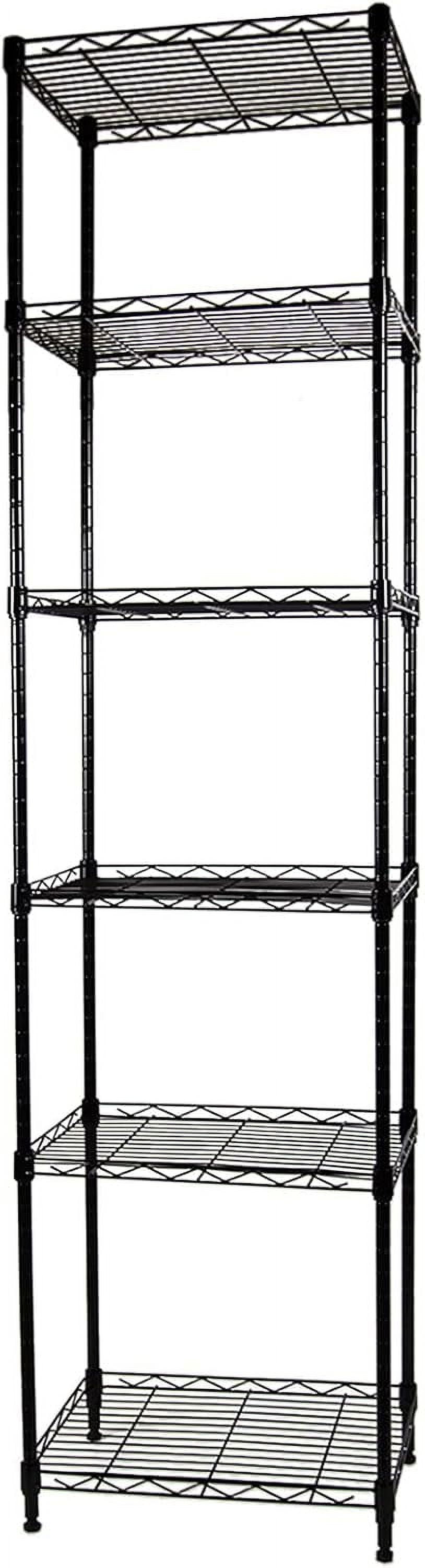 SHEN 6-Tier Wire Shelving Adjustable Shelves Unit Metal Storage Rack ...