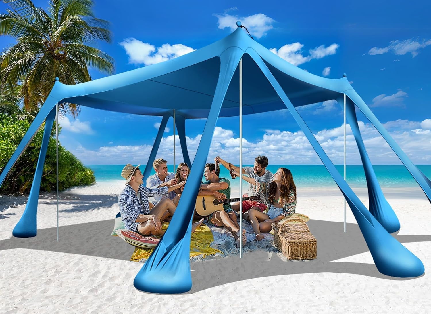 SHEN Beach Tent Sun Shelter Beach Canopy Tent Sun Shade Pop Up 10x10 ...