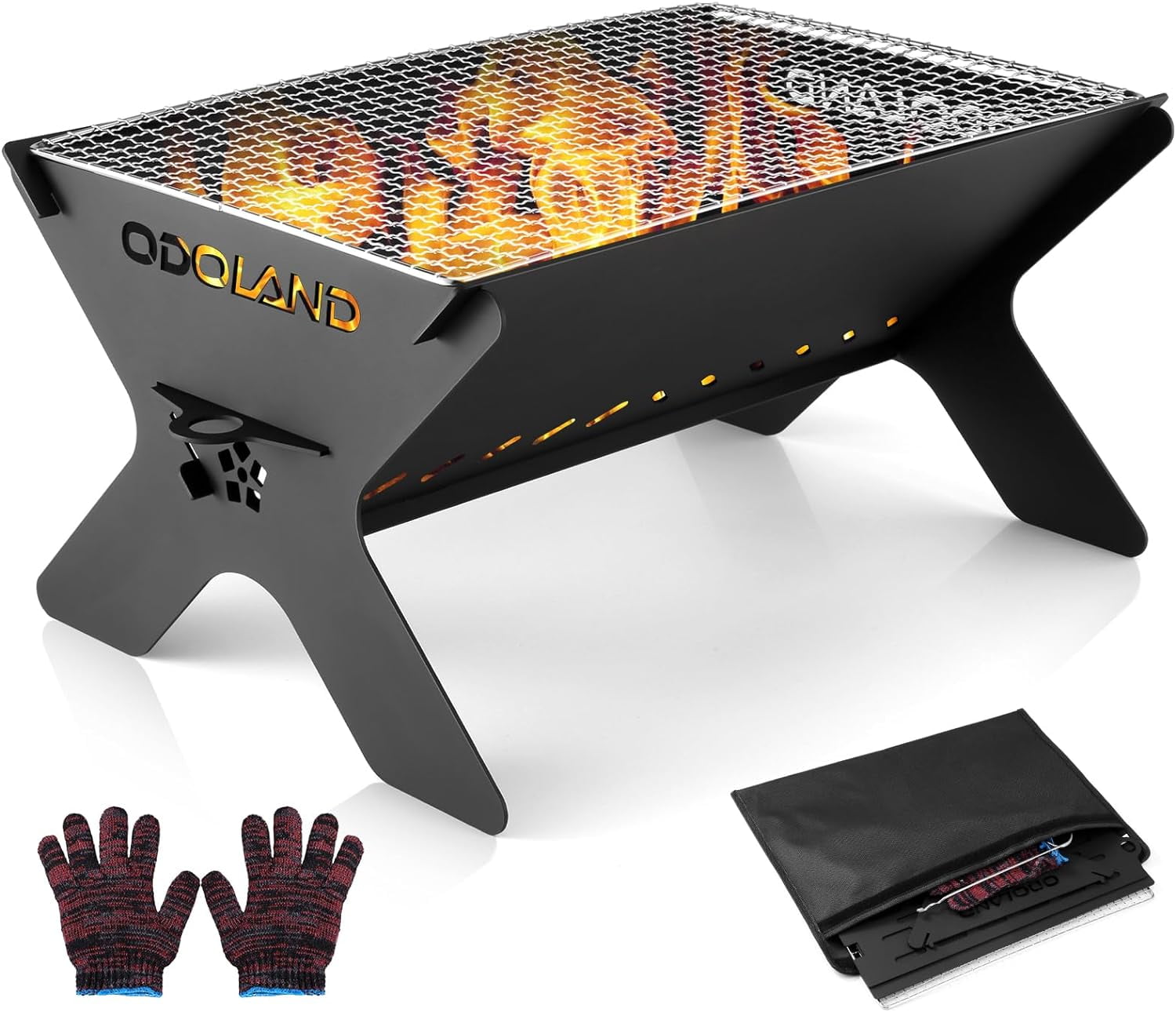 SHEN Camping Campfire Grill, Portable Folding Charcoal Grills ...
