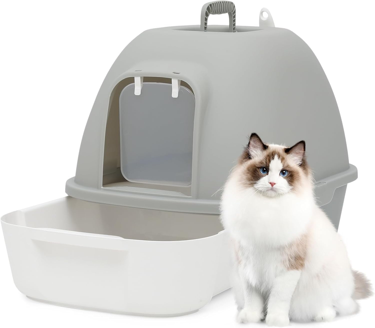 SHEN Pets Odor Control Large Enclosed Cat Litter Box, Covered Hooded ...