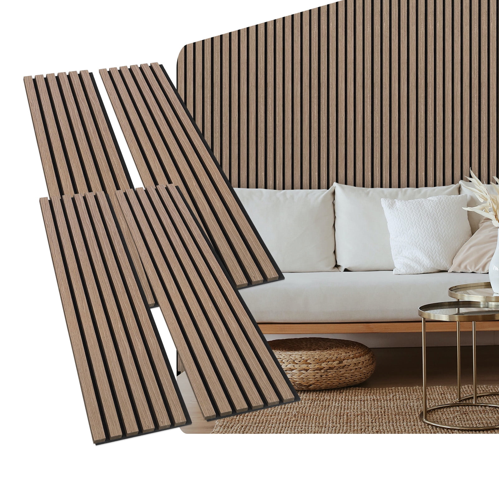 SHENCAIOU 4 Pack of 42.2 "x 12.2" Fluted Strip Panels, 3D Interior ...