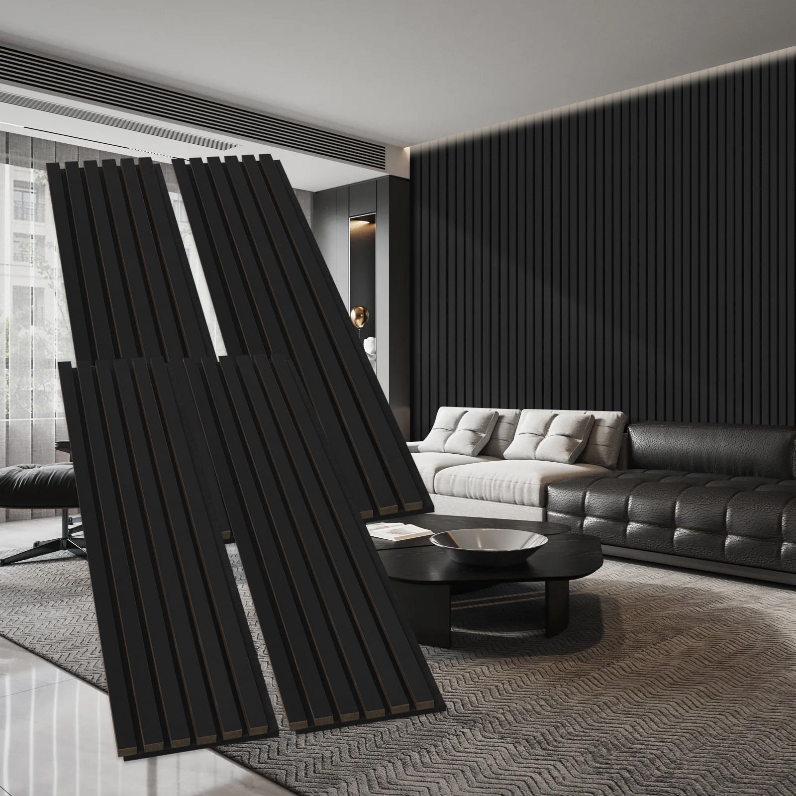 SHENCAIOU 4 Pieces of 3D Acoustic Wall Panels, Interior Recessed Wall ...