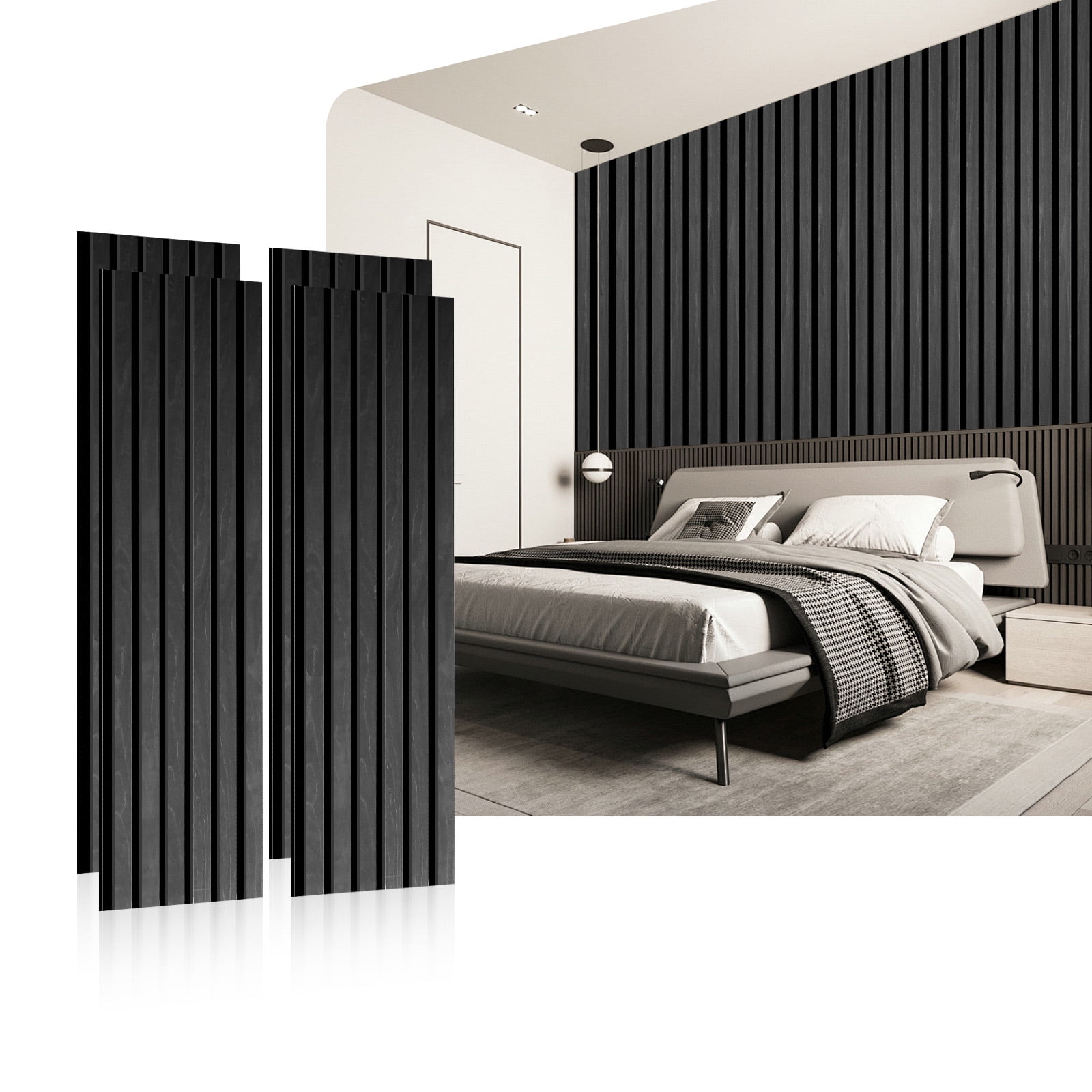 SHENCAIOU 4 Pieces of 3D Acoustic Wall Panels, Interior Recessed Wall ...