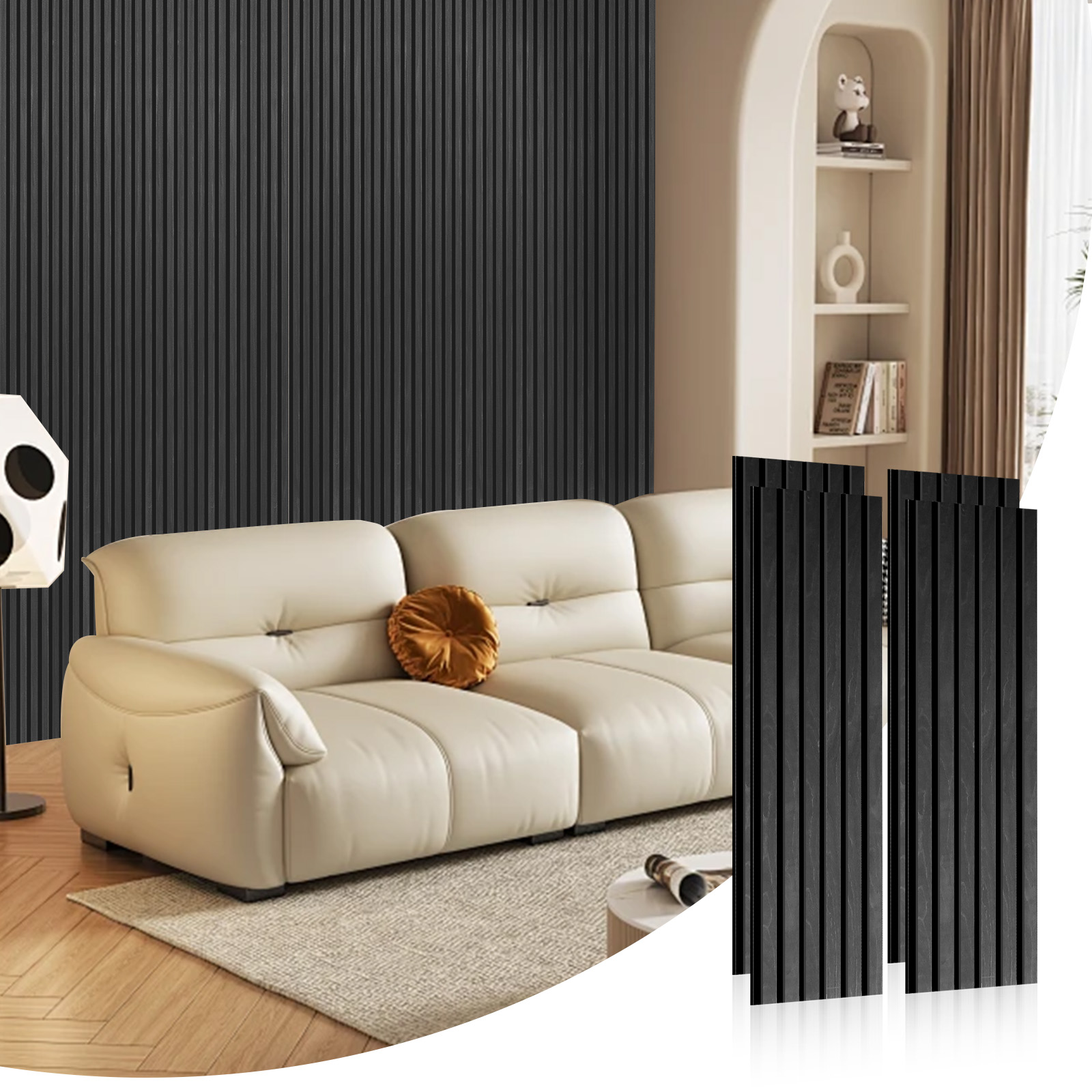 SHENCAIOU 4 Soundproof Panels, Interior Acoustic Decorative Wood Panels ...