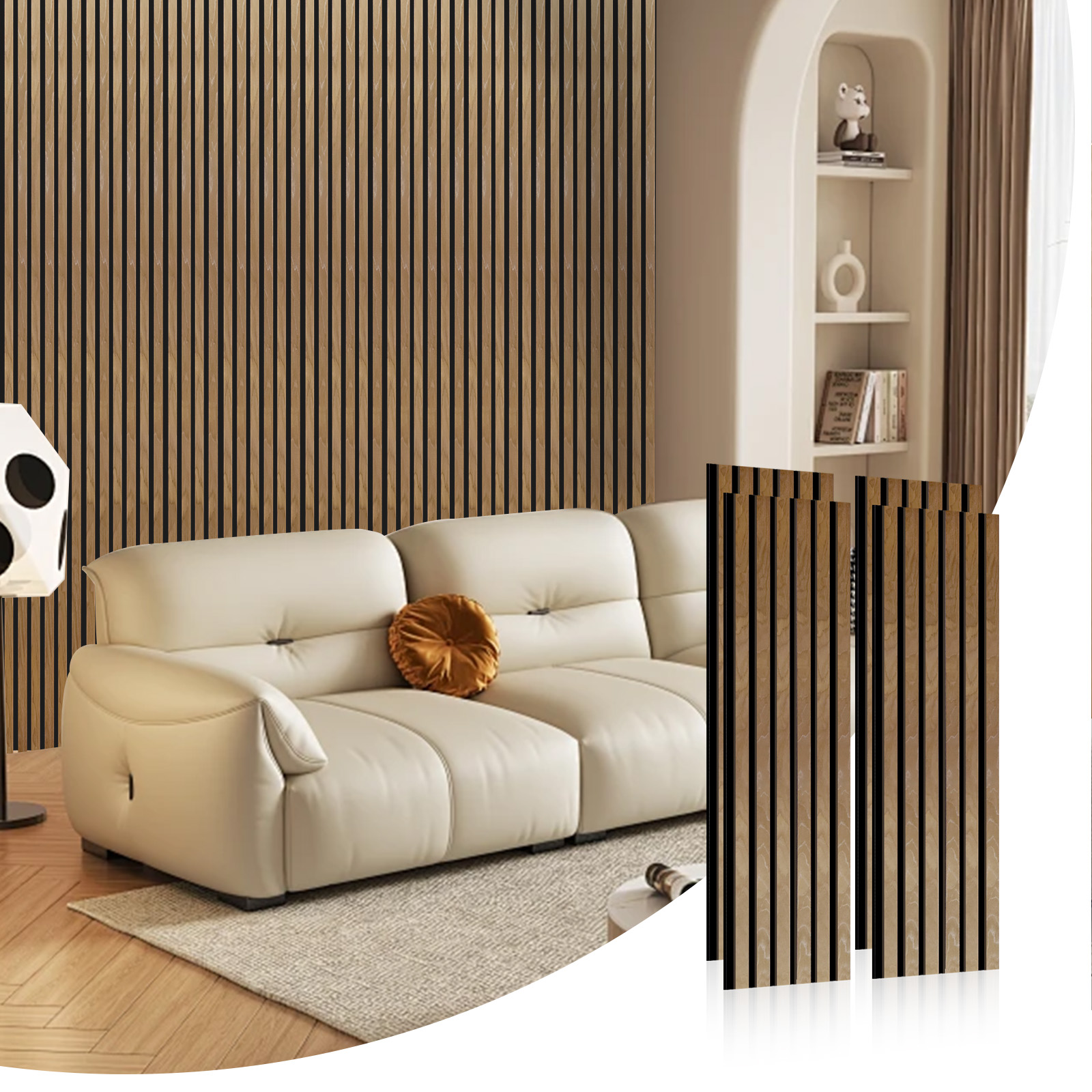 SHENCAIOU 3D Wood Soundproof Wall Panels, Strip Siding Decorative ...