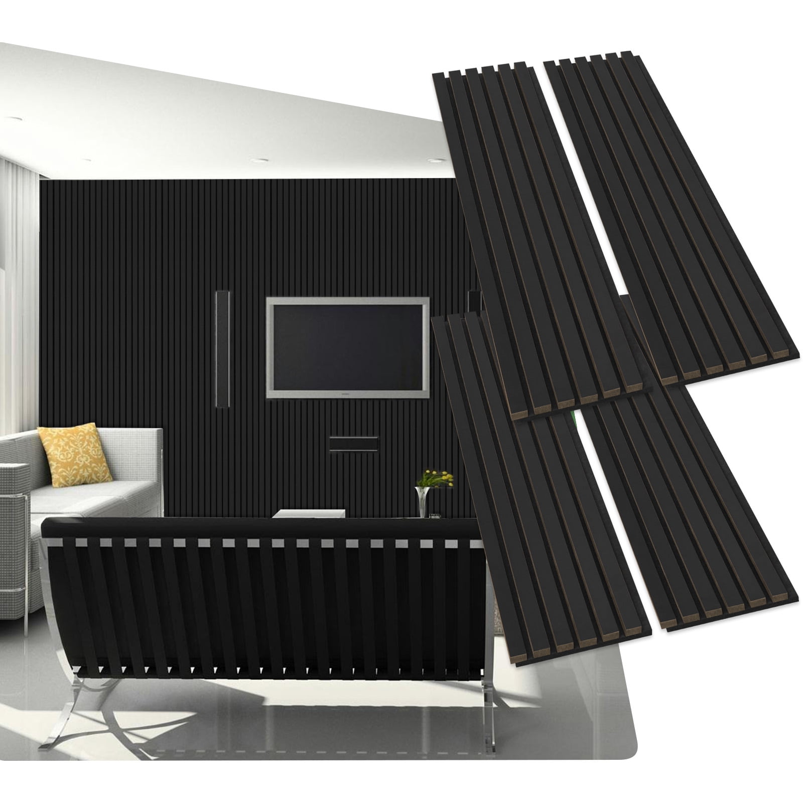 SHENCAIOU 4 Soundproof Panels, Interior Acoustic Trim Wood Panels, Wood ...