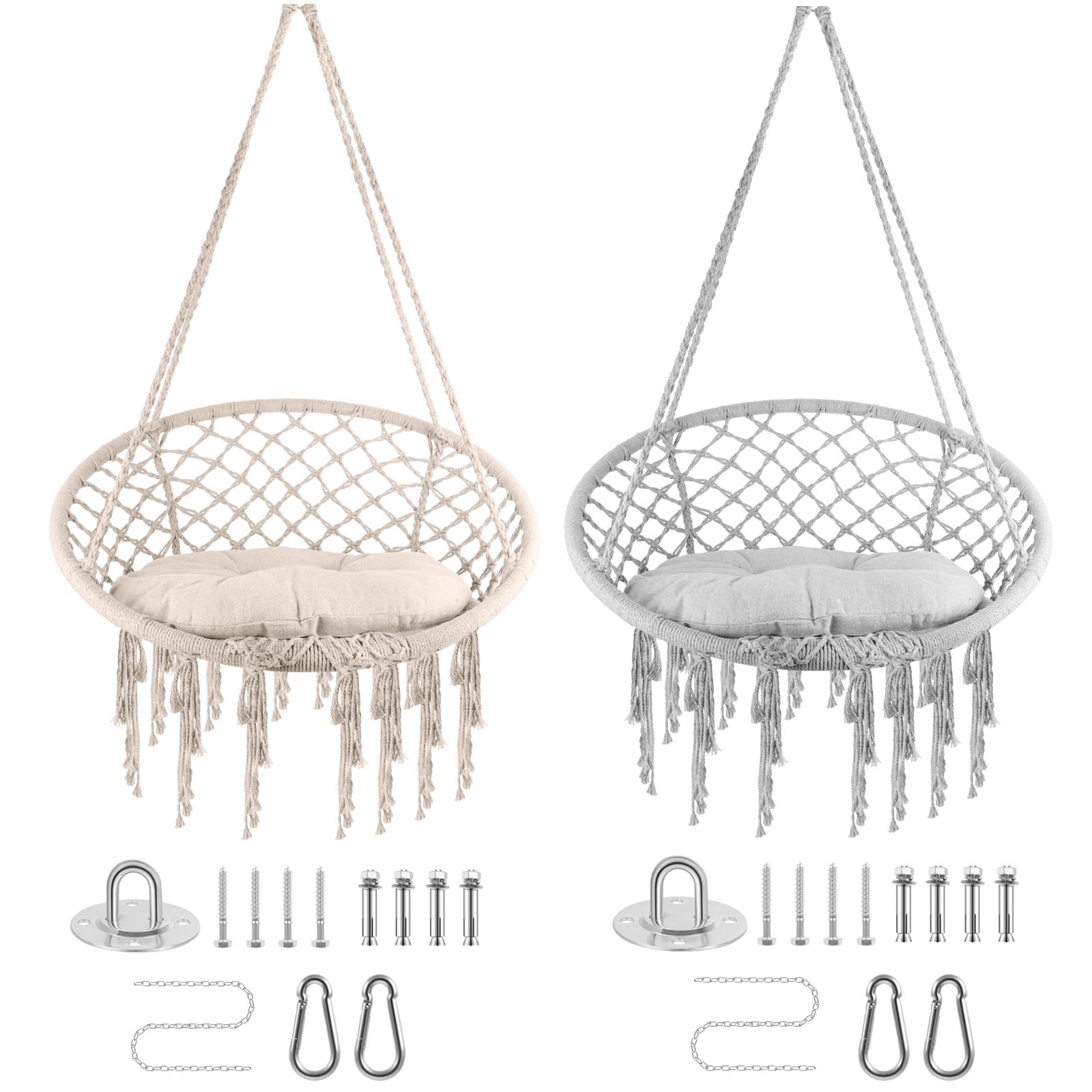 SHENCAIOU Bohemian Hanging Swing Chair Woven Cotton Rope Rocking Chair ...