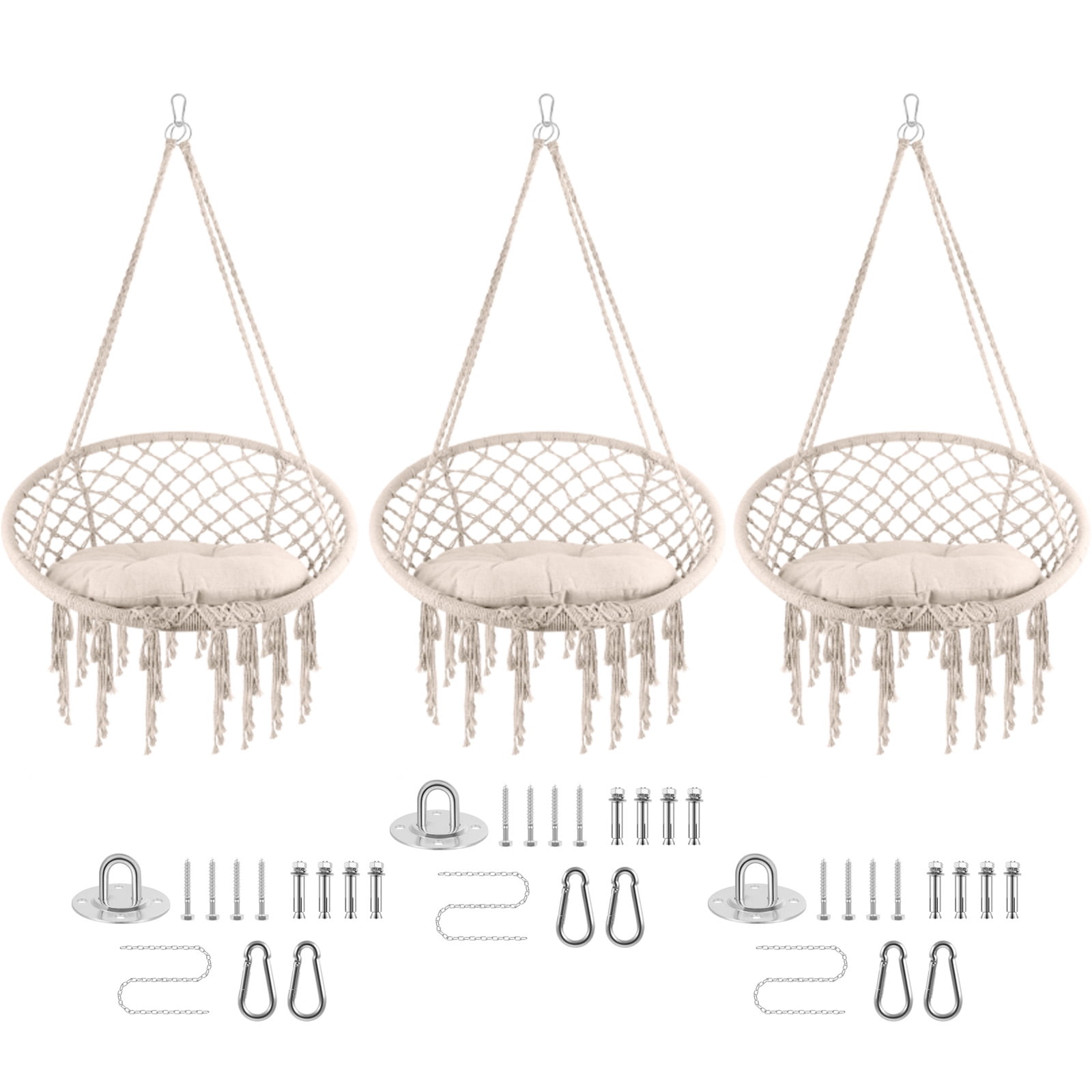 SHENCAIOU Hanging Swing Chair Woven Cotton Rope Rocking Chair, can Hold ...