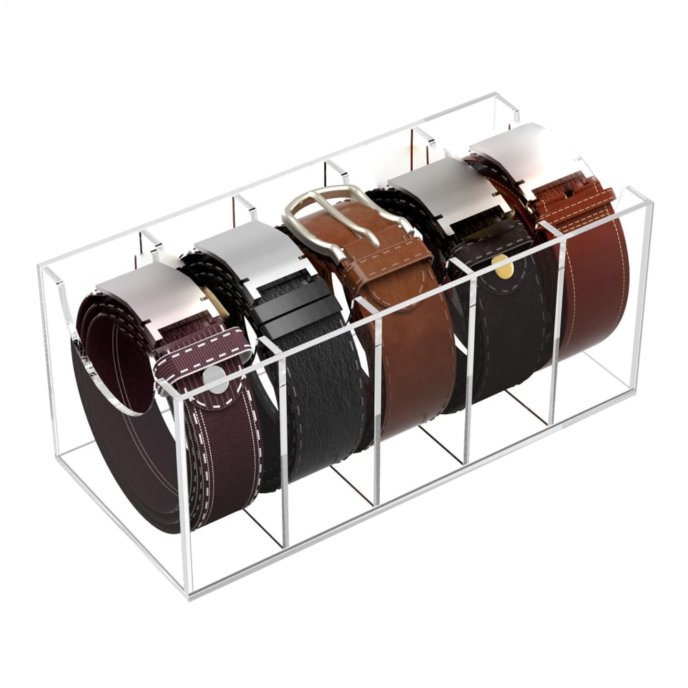 SHENERDA Belt Storage Box Acrylic Belt Holder Organizer Clear Display ...