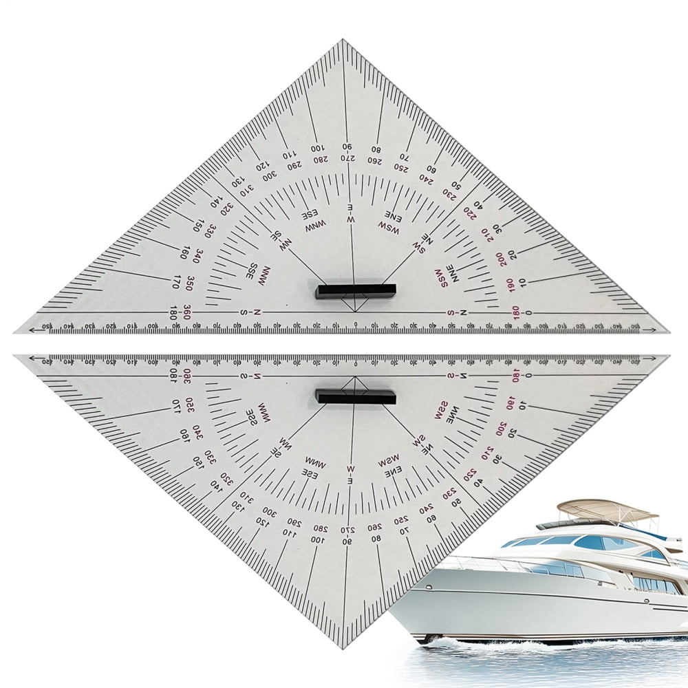 SHENERDA Drawing Triangles 2 Piece Acrylic Marine Navigation Chart ...