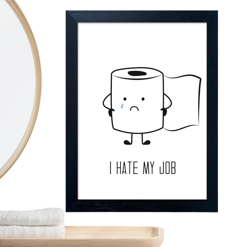 SHENERDA Funny Bathroom Wall Art Humorous Black and White Bad Smell ...
