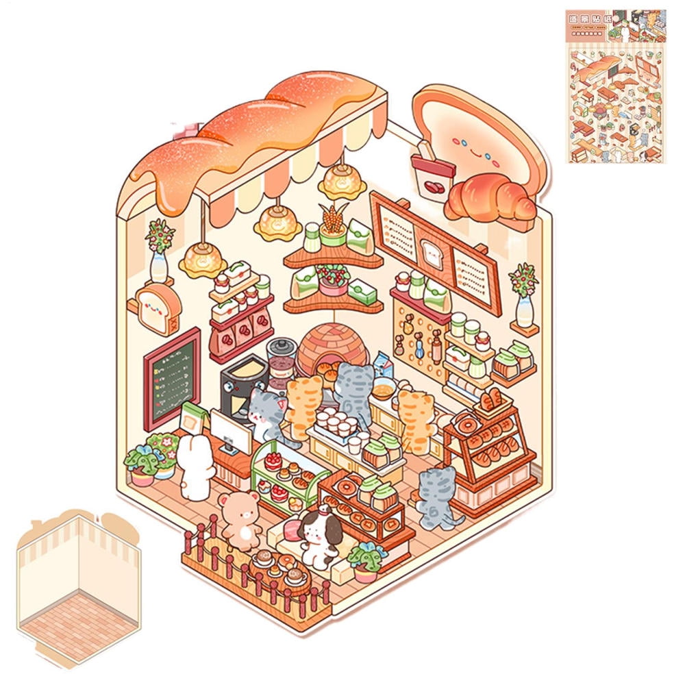 SHENERDA Miniature Scene Stickers 3D Effect Landscaping Decals ...