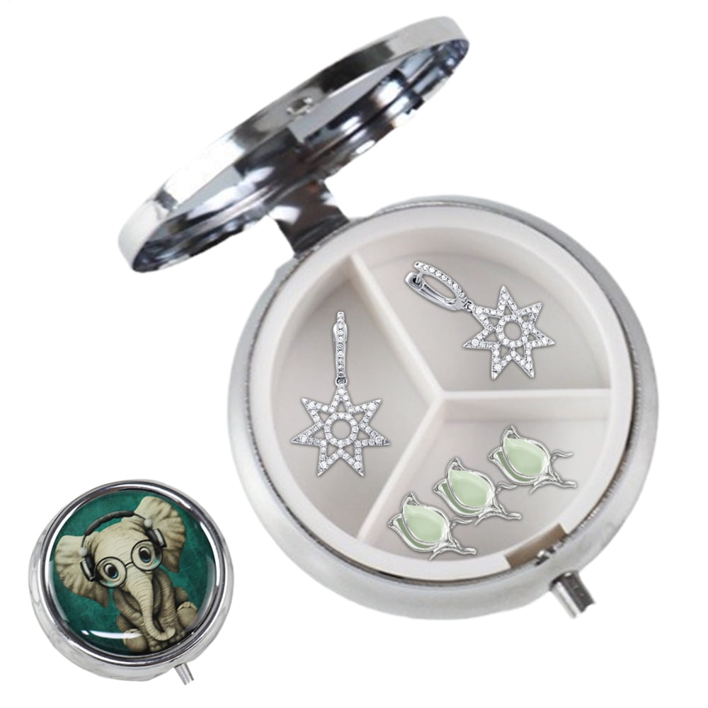 SHENERDA Portable Pill Box 3 Compartments Small Pill Box Fish Oil ...