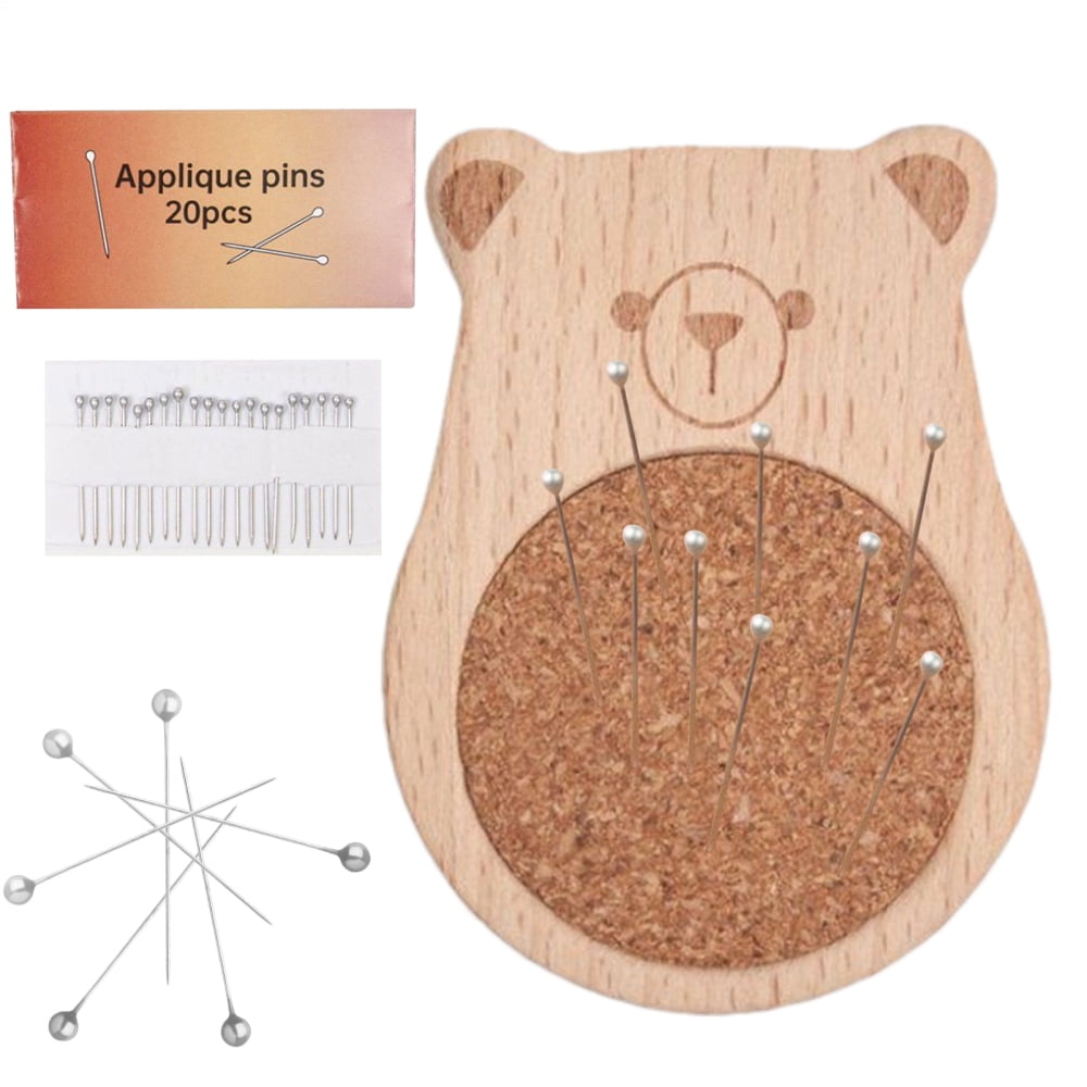 SHENERDA Sewing Pin Cushion Wooden Cute Animal Sewing Pin Holder With ...