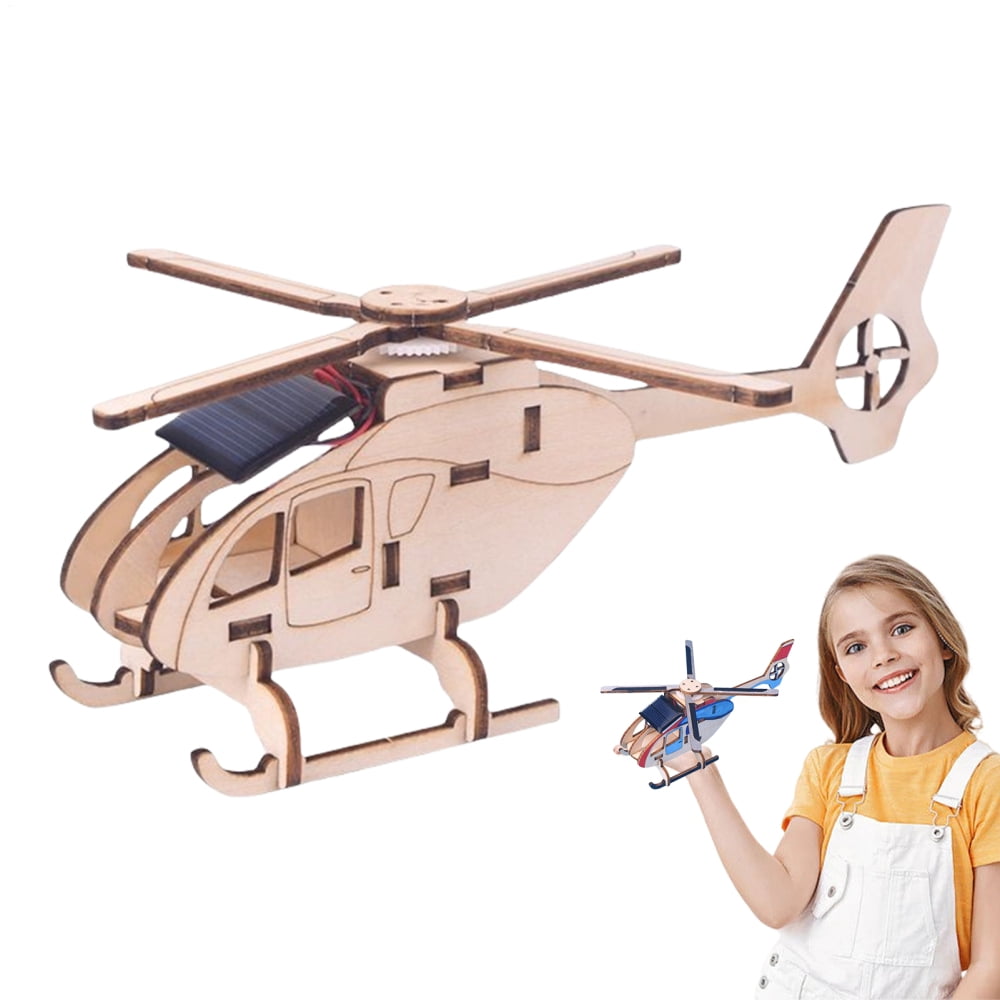 SHENERDA Solar Helicopter Model Kit Wood Helicopter Model Kits Creative ...