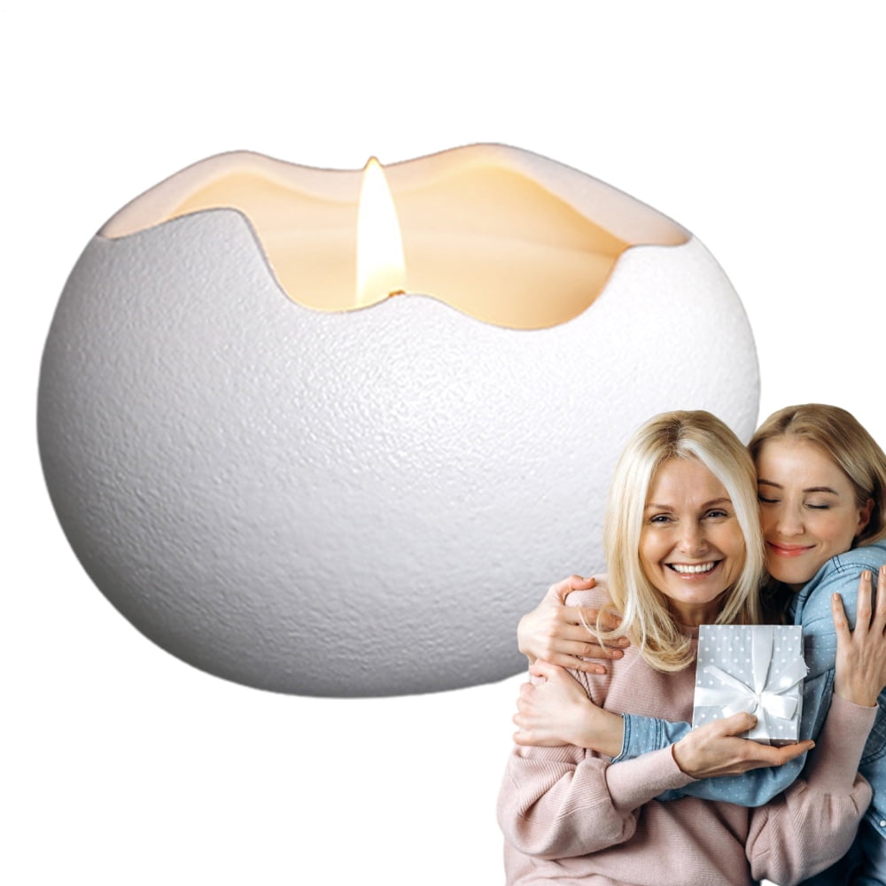 SHENERDA Tea Light Candle Holders Fragrant Candleholders Egg Shaped Ceramic Candlestick For ...
