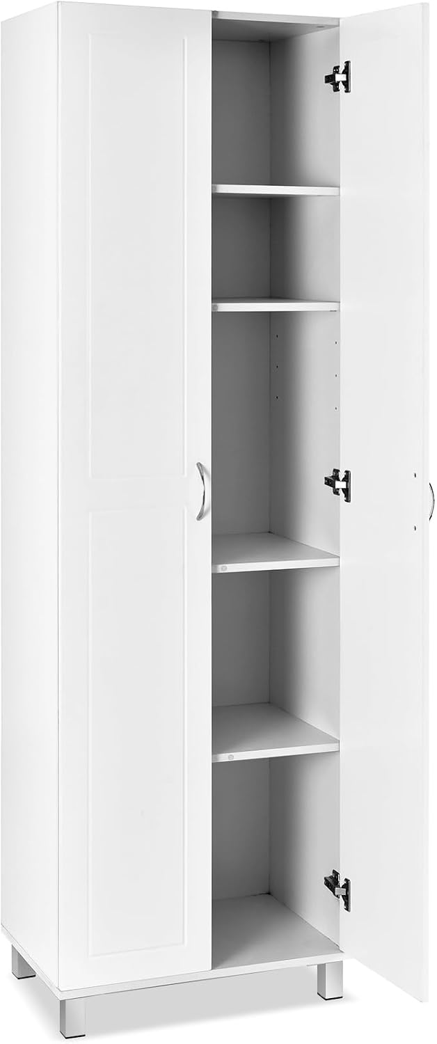 SHENGHE 2-Door Tall Storage Cabinet, Morden Kitchen Pantry Cupboard ...