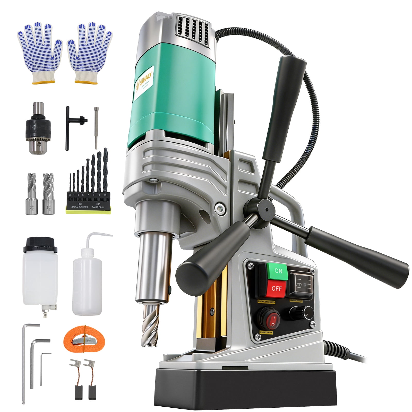 SHENGJINSH Magnetic Drill, 1550W 2" Boring Diameter, 2923 lbf Portable ...