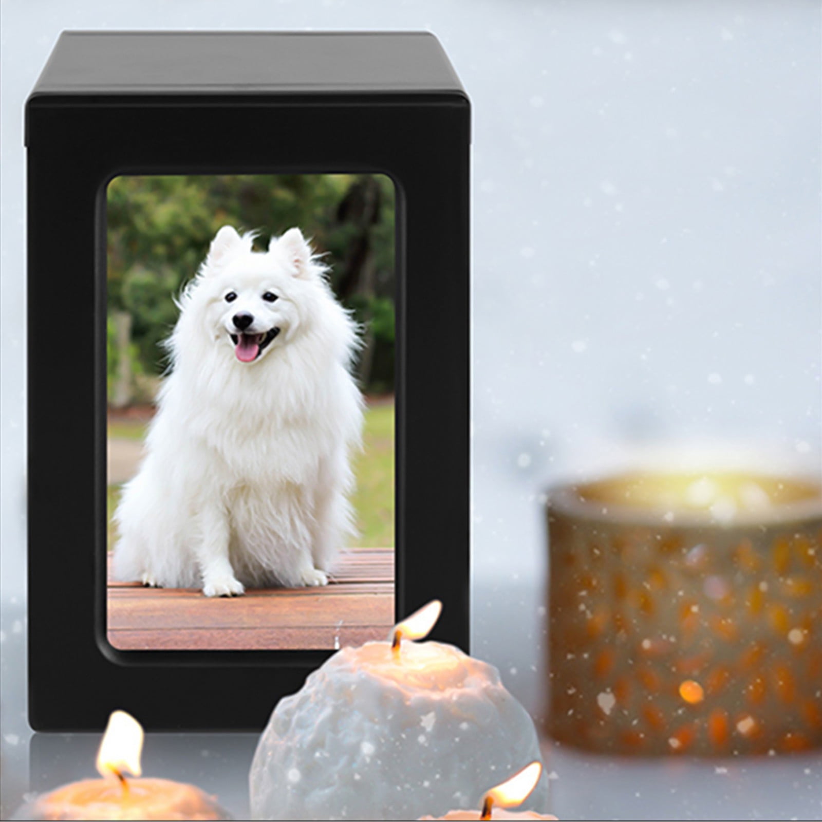 SHENGXINY 1PCS Pet Memorial Urns, Photo Frame Wood Memorial Pet Urn-Pet ...
