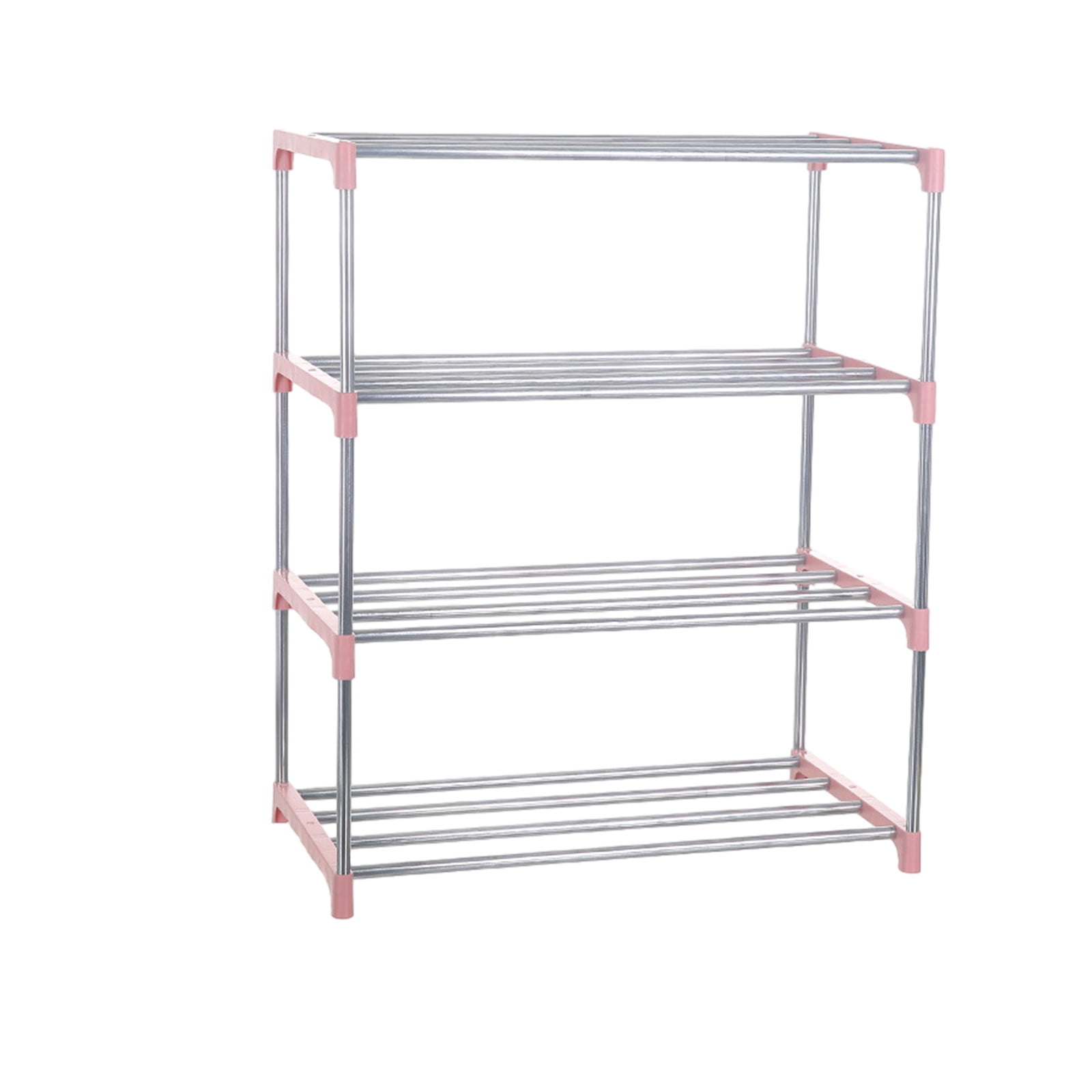 SHENGXINY 45.5x26x55cm Pink Shoe Rack Clearance 4-Tier Shoe Rack Large ...