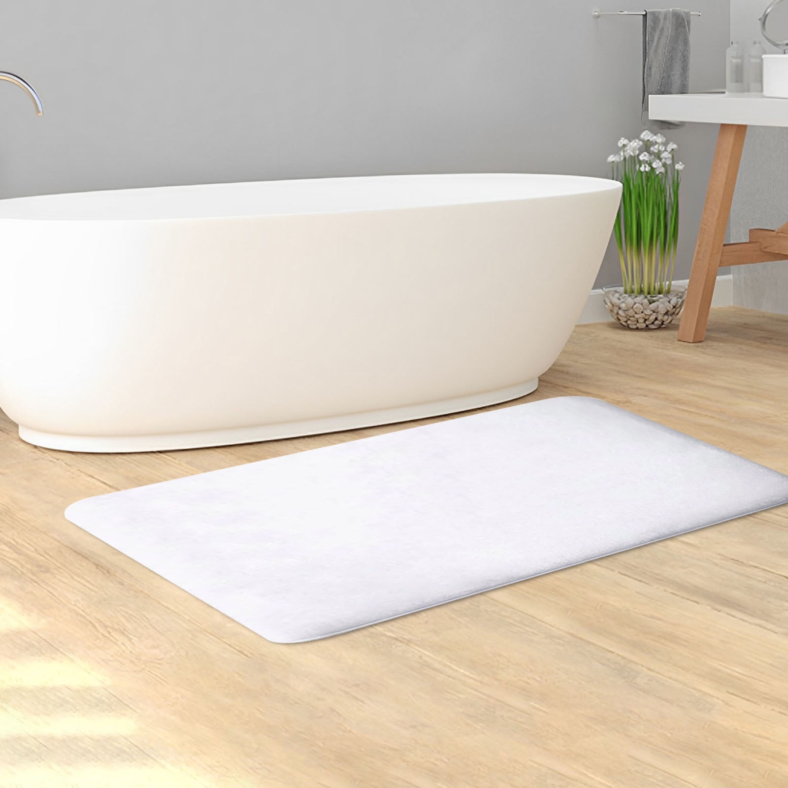 SHENGXINY Bathroom Rugs, Velvet Solid Color Water Absorbent Non-Slip ...