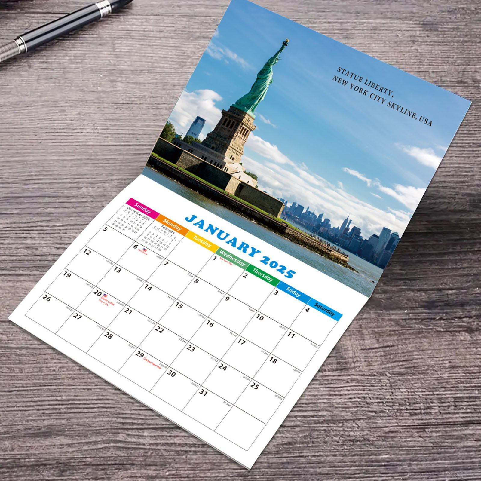SHENGXINY Calendar 2025 Clearance Scenery Wall-Mounted Calendar January ...