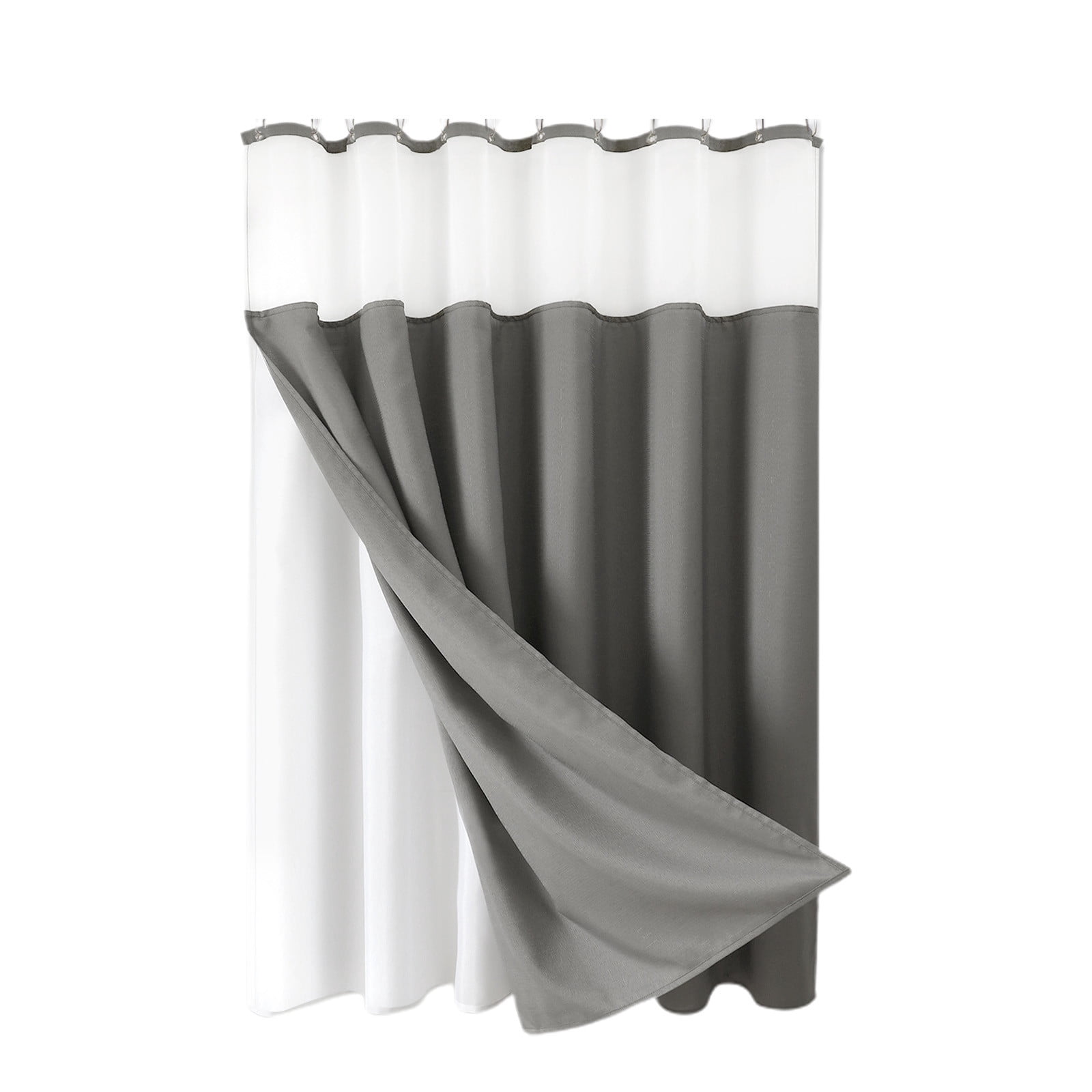 SHENGXINY Shower Curtain Double Layer Clearance 3 In 1 Waterproof Weave ...