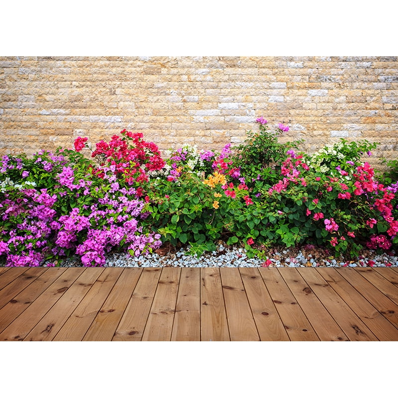 SHENGYONGBAO Vinyl Custom Photo Backdrops Bokeh Scenery Flower Wood Board Floor Photography ...