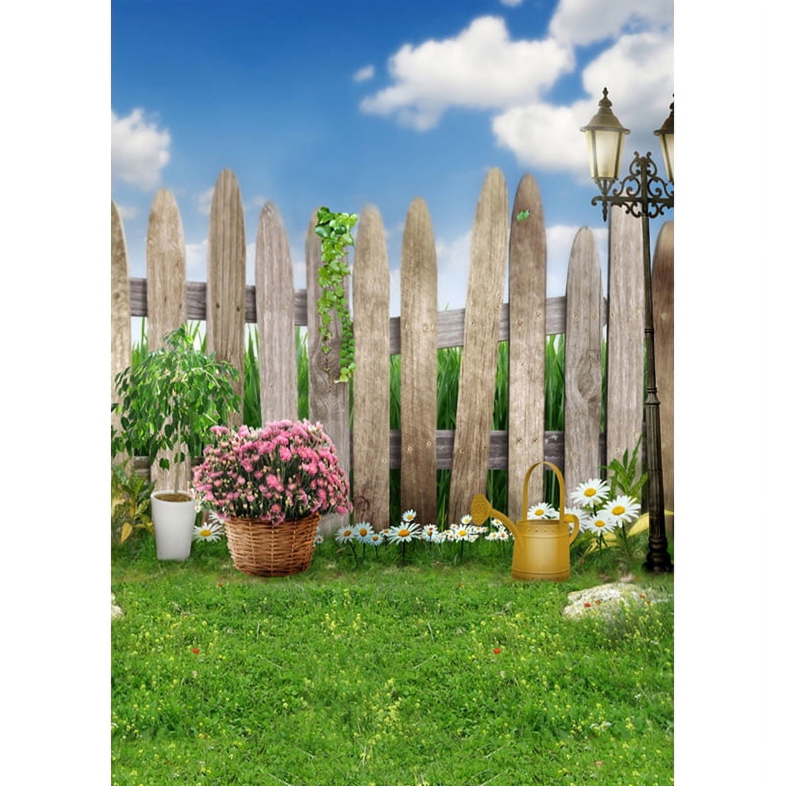 SHENGYONGBAO Vinyl Photography Backdrops Prop Flower Wall Wood Floor ...