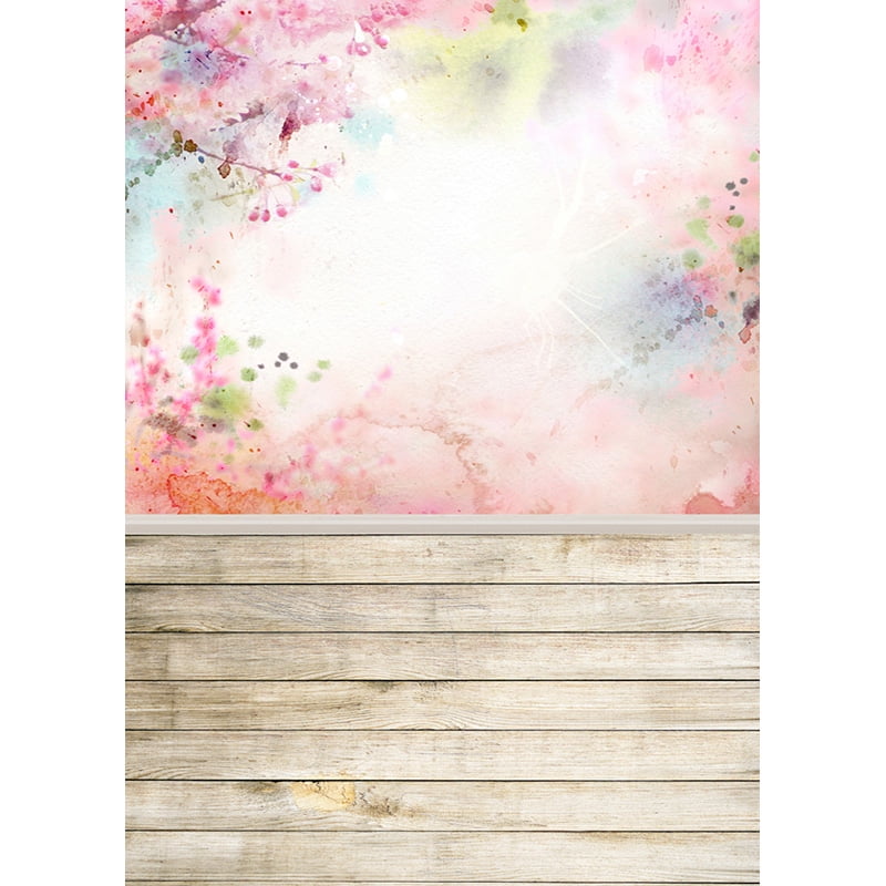 SHENGYONGBAO Vinyl Photography Backdrops Prop Flower Wall Wood Floor ...
