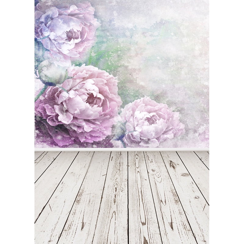 SHENGYONGBAO Vinyl Photography Backdrops Prop Flower Wall Wood Floor ...