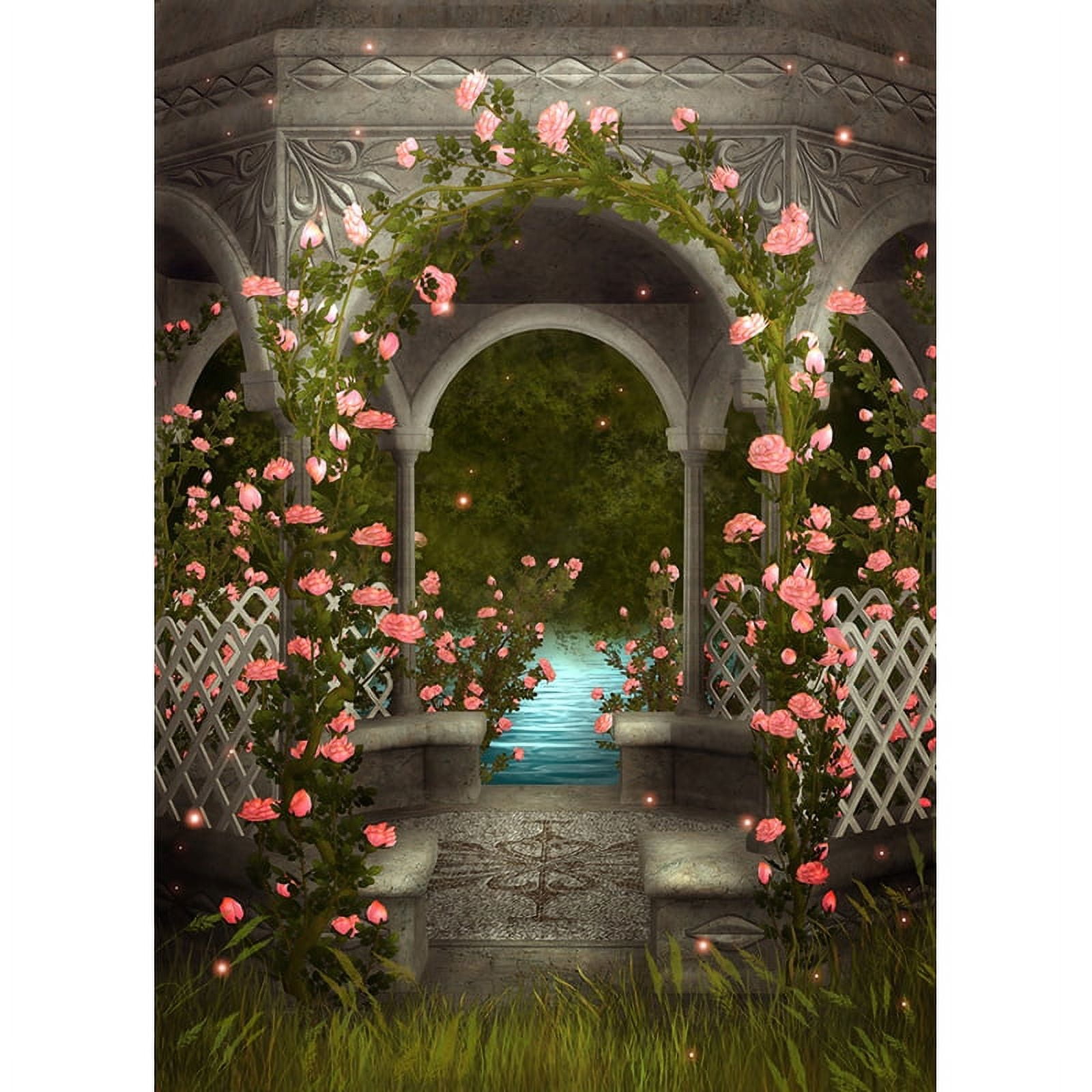 SHENGYONGBAO Vinyl Photography Backdrops Prop Flower Wall Wood Floor ...
