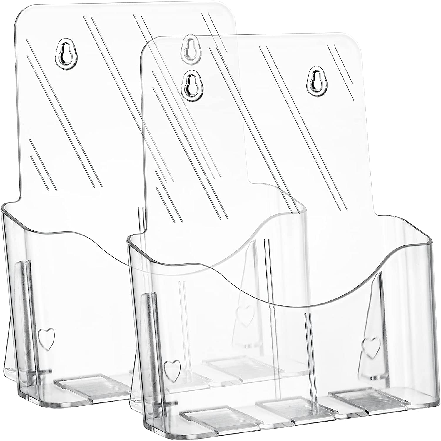 SHENHSA 2 Pack Acrylic Brochure Holder, 8.5 x 11 Inches Clear Booklet ...