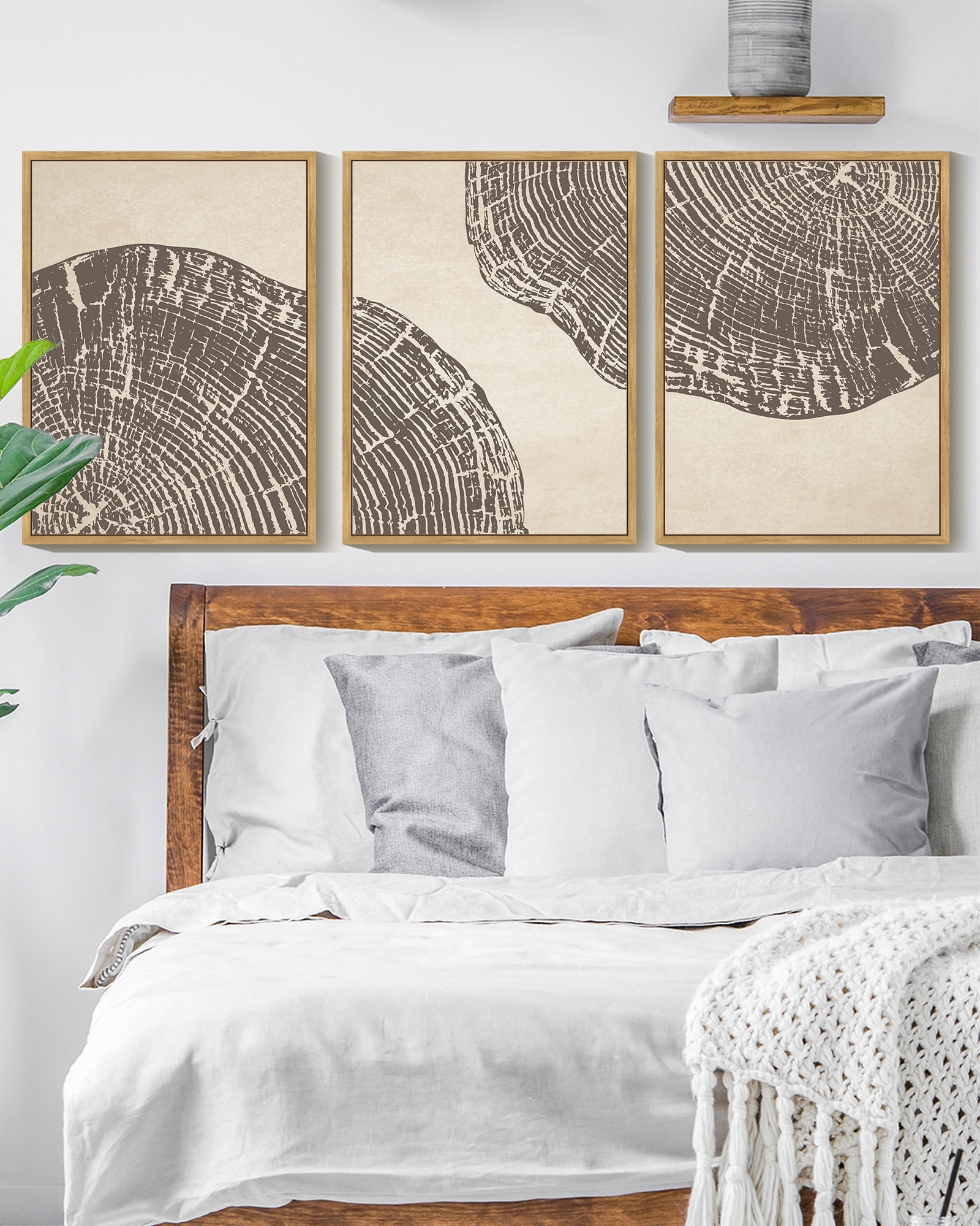 SHENIFY Farmhouse Vintage Abstract Drawings Rustic Modern Wall Art Set ...