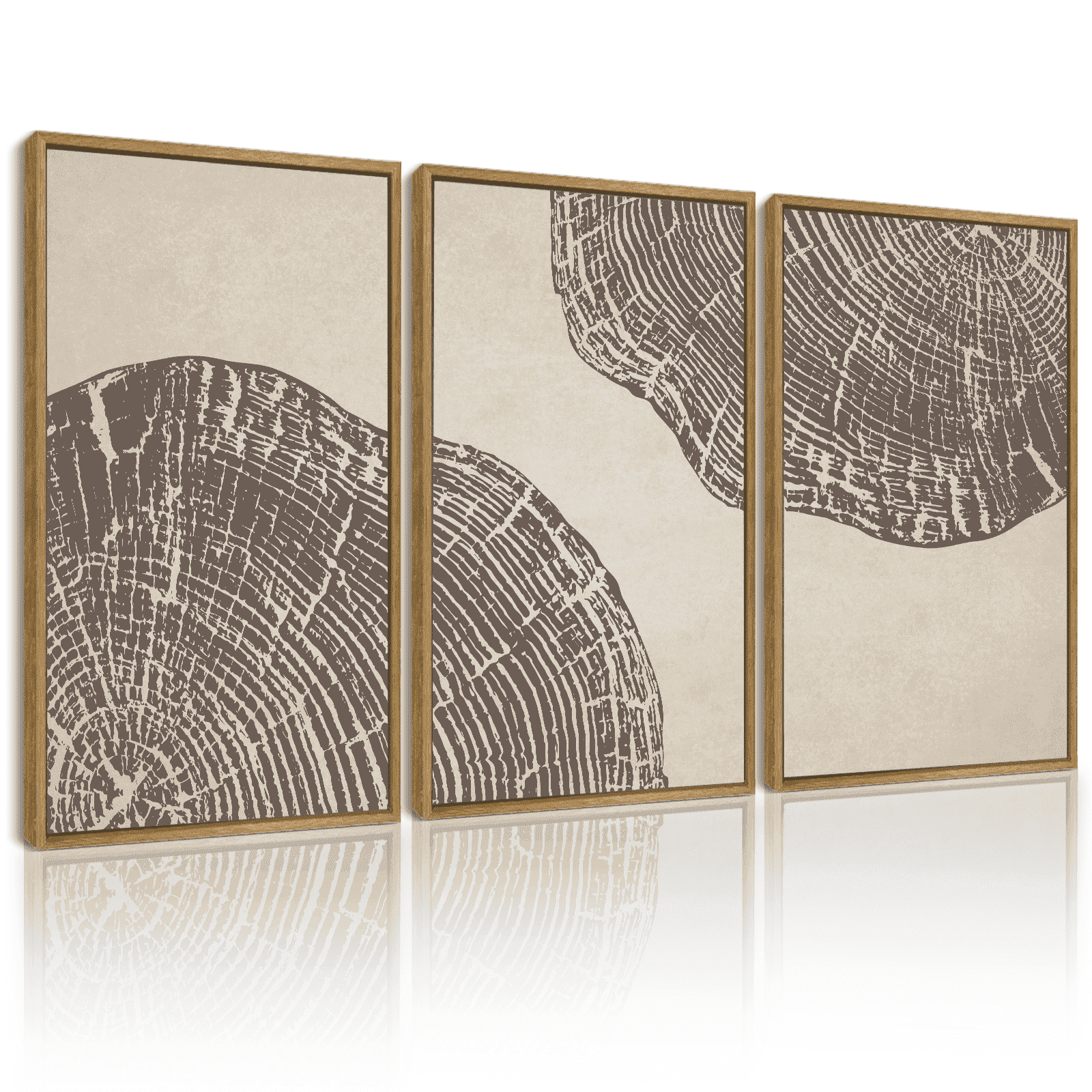 SHENIFY large 24x36in3pcs Natural Framed Farmhouse Vintage Abstract ...