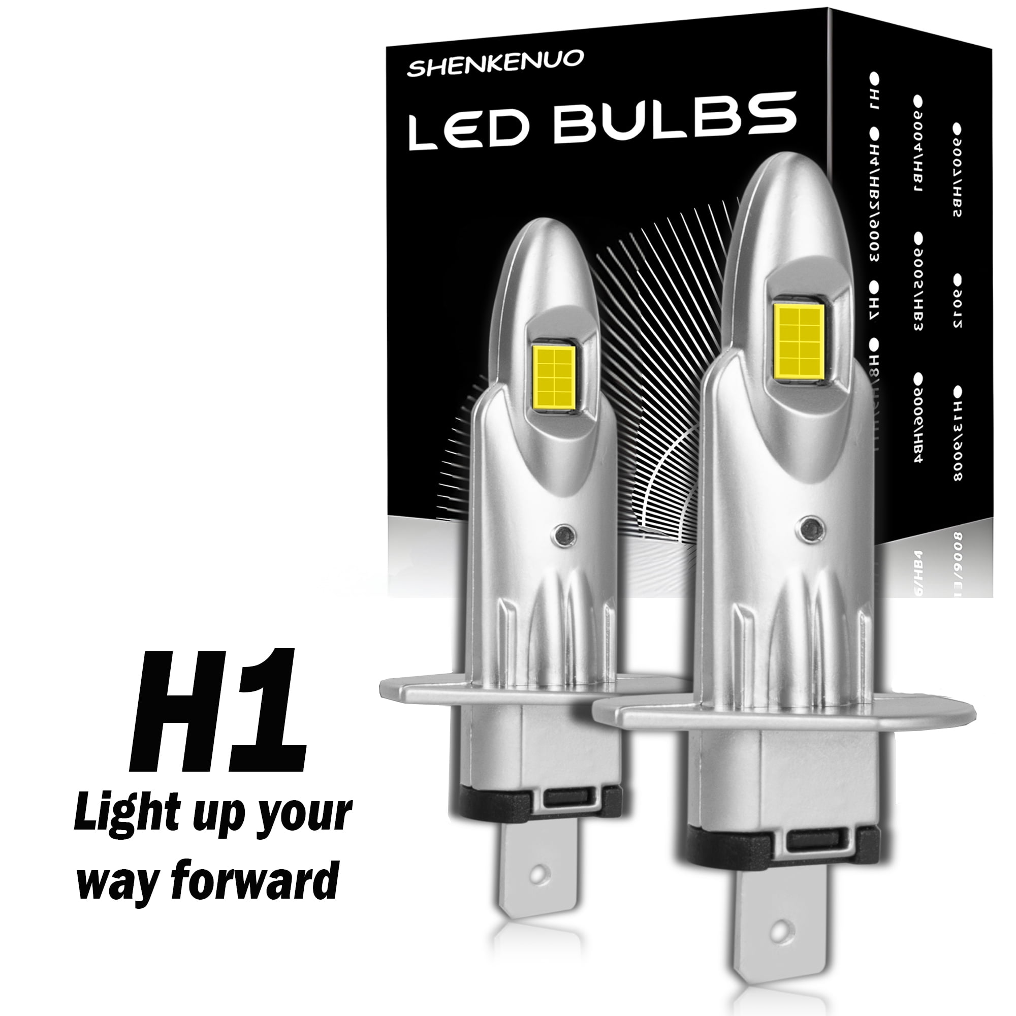 SHENKENU 2x H1 LED Headlight Bulb 6500K White Conversion Kit Mini Car ...