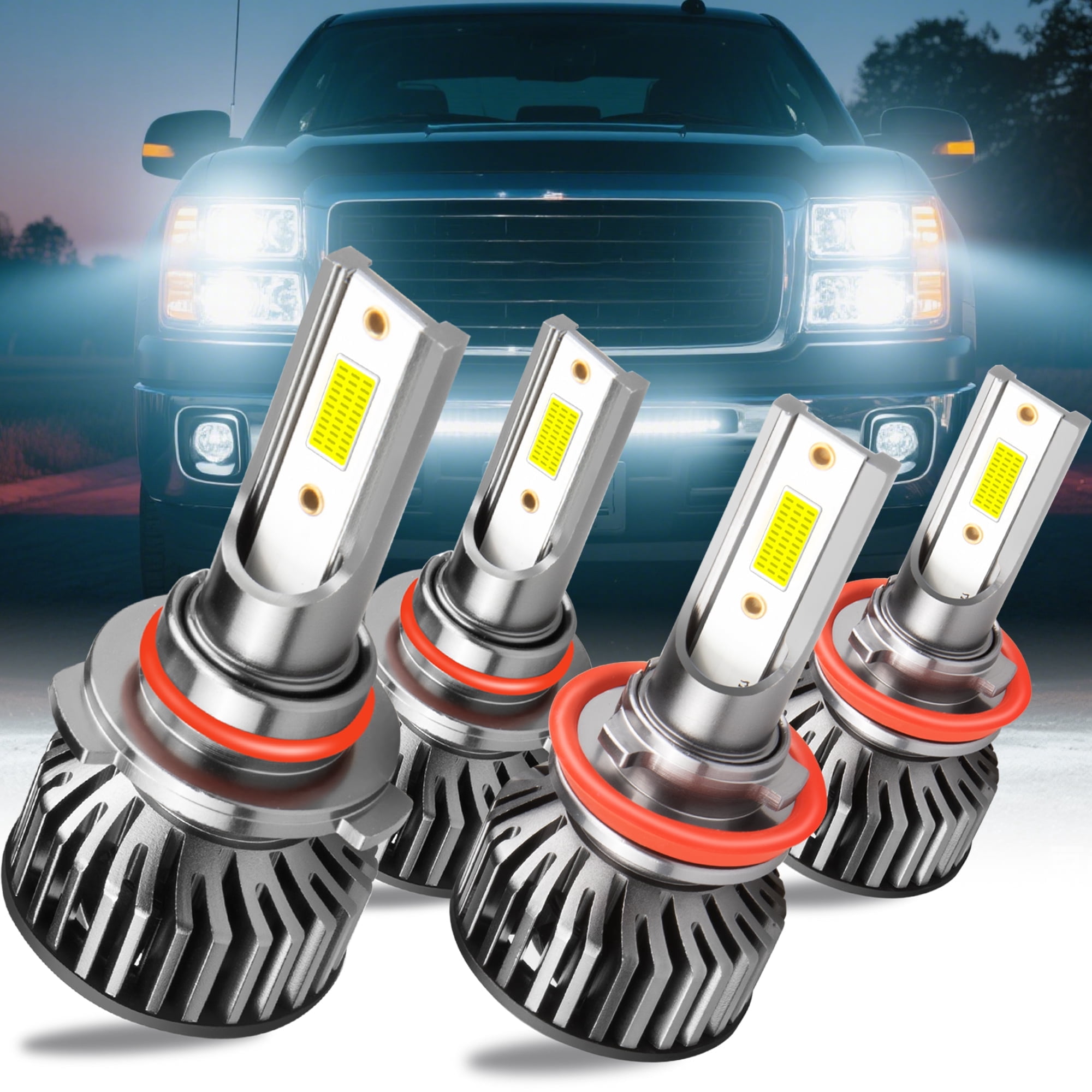 SHENKENU Fit For GMC Sierra (2007-2013) 9005+H11 High/Low Beam LED ...