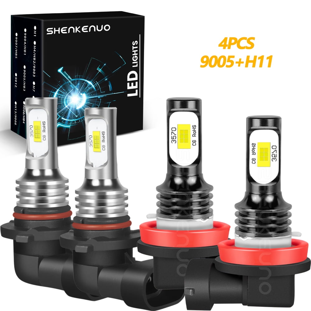 SHENKENU For Honda Accord 2013-2015 4x 9005 H11 LED Headlight High Low ...