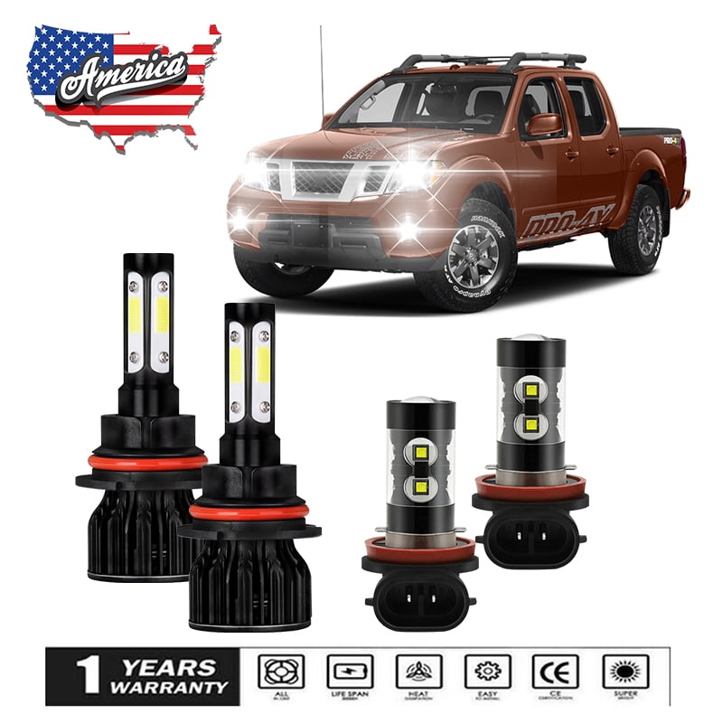 SHENKENUO 9007/HB5 LED Headlight High Low Light + H11/H8 Fog Light ...