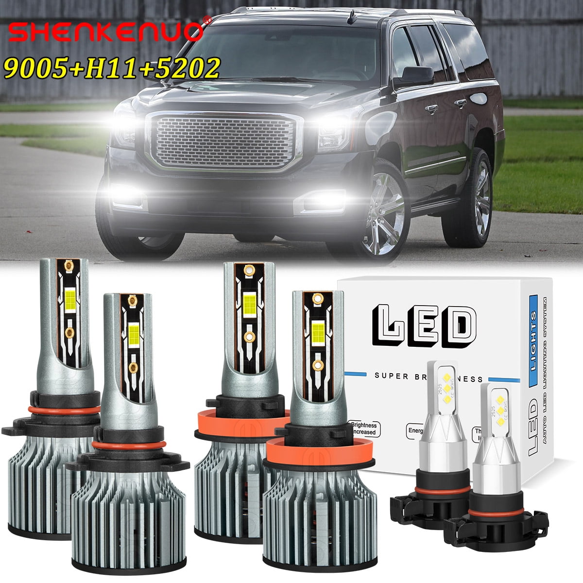 SHENKENUO Fit for Gmc Yukon Xl 2015 2016 2017 2018 2019 LED Headlight ...