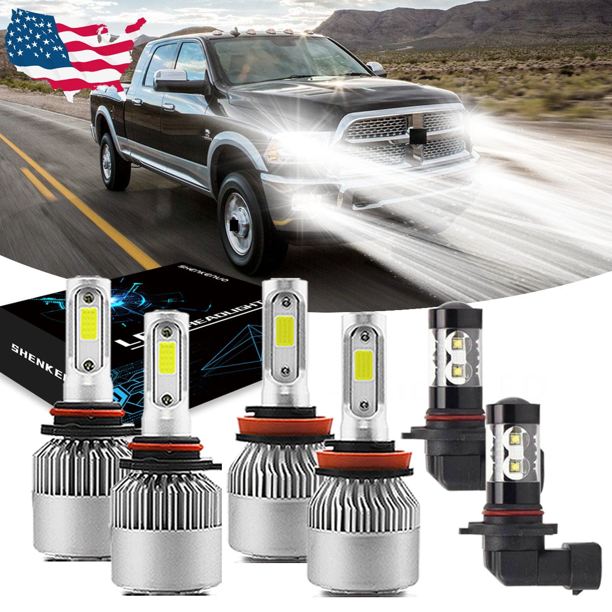 SHENKENUO For Dodge Ram 1500 2500 3500 4500 5500 2009-2017 LED ...