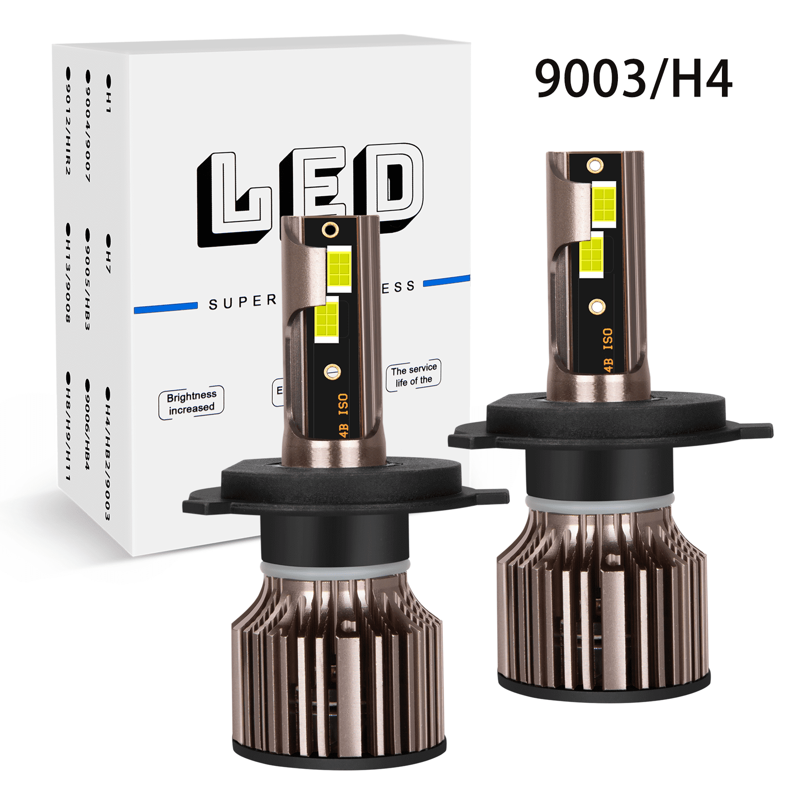 SHENKENUO For Ford Focus 2000-2004 LED Headlight Bulbs H4/9003 High/Low ...