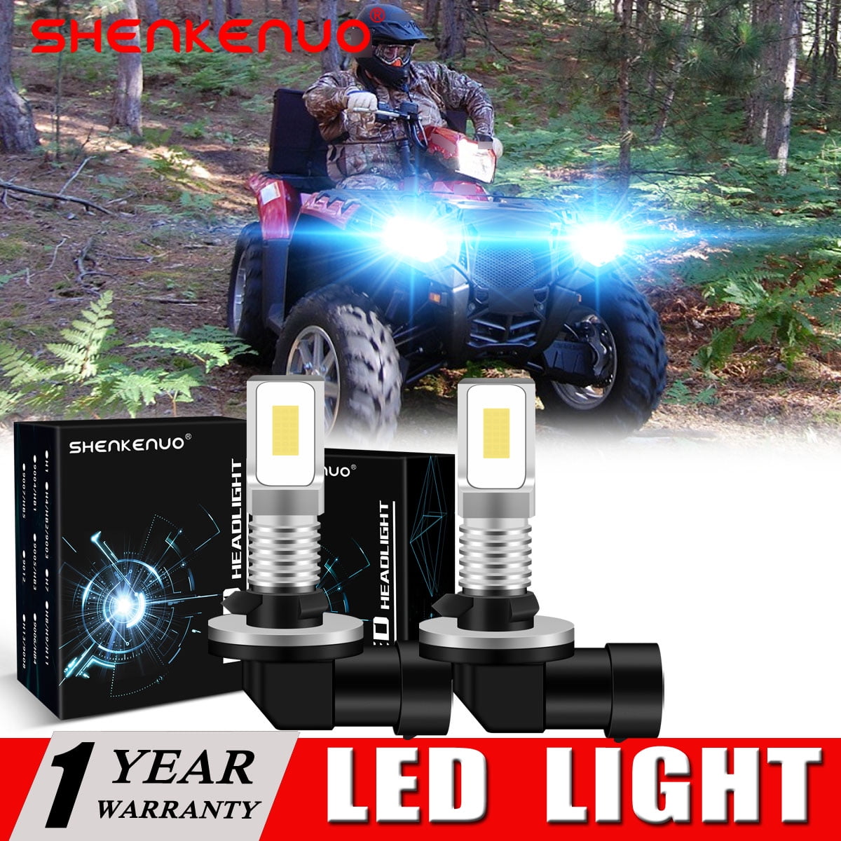 SHENKENUO For Polaris Sportsman 300 400 450 500 550 570 600 700 LED ...