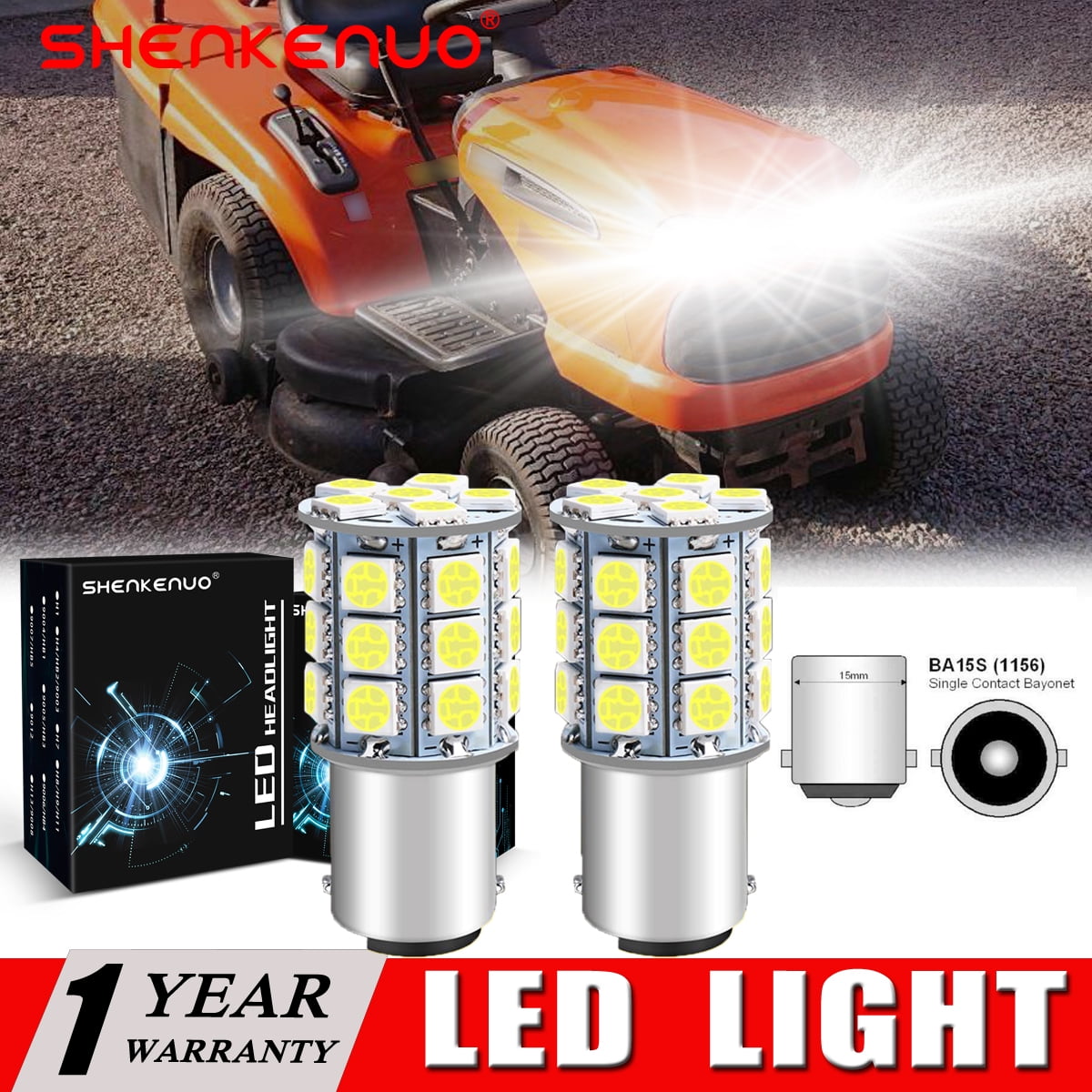 SHENKENUO SUPER BRIGHT LED light bulbs For Husqvarna YT42XLS YT46LS ...