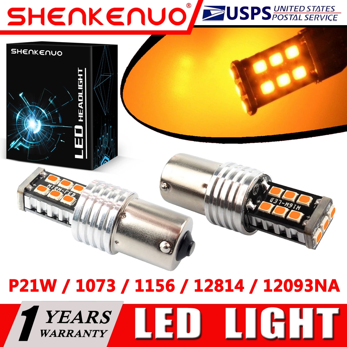 SHENKENUO for Yamaha TW200 XT250 SR400 2X 1156 LED Rear Turn Signal ...